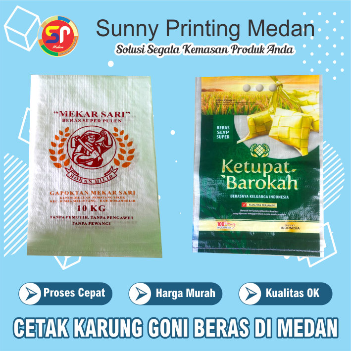 CETAK / SABLON KARUNG GONI BERAS DI MEDAN - Sunny Printing Medan